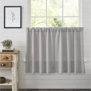 VHC BRANDS Muslin Ruffled Unbleached Natural Creme Cotton 36 in. W x 24 ...