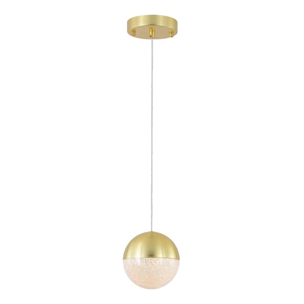 PUDO 5.1 in. 1-Light Gold Modern Ball Flush Mount Included Bulb (Set of ...