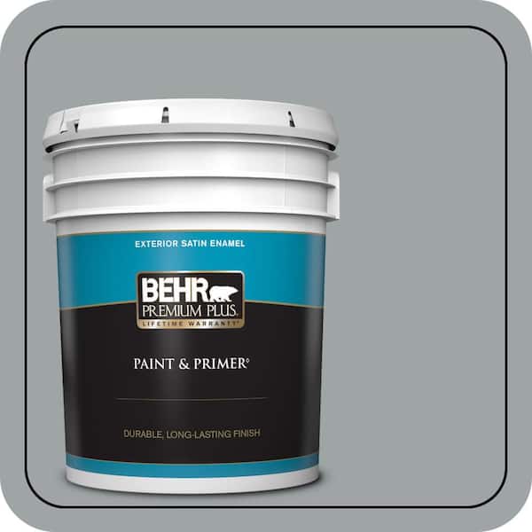 BEHR PREMIUM PLUS 5 gal. #MQ5-30 Silent Film Satin Enamel Exterior ...