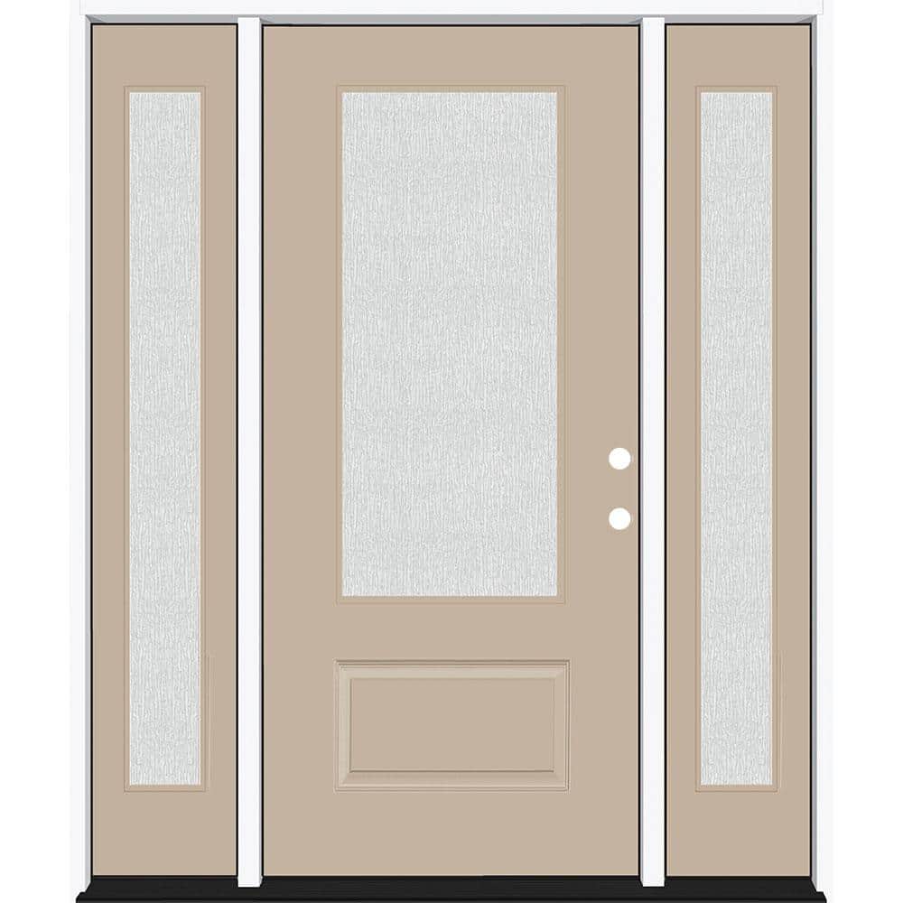 Steves & Sons Legacy 68 in. W. x 80 in. 3/4 Lite Rain Glass LHIS Primed ...