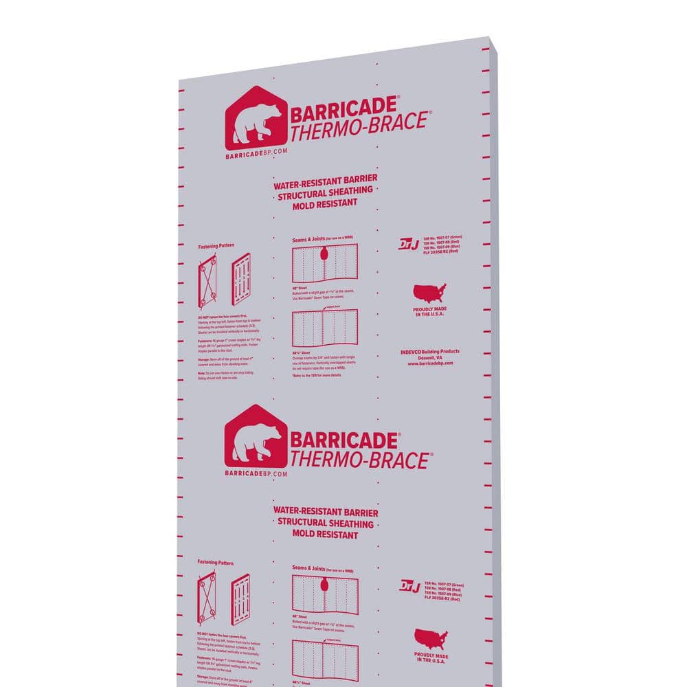 125 in. x 48 in. x 96 in. ThermoBrace EPS Red Rigid Foam Board ...