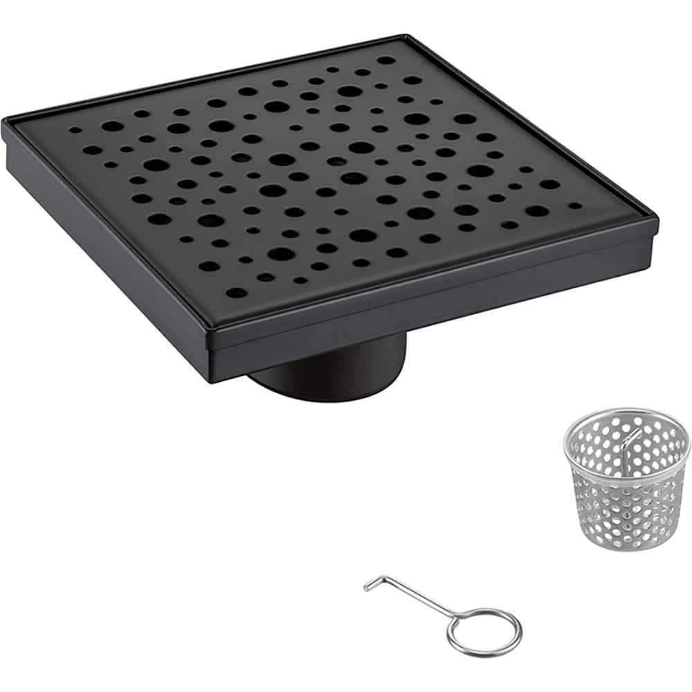Elegante Drain Collection 6 in. Square Stainless Steel Shower Drain ...