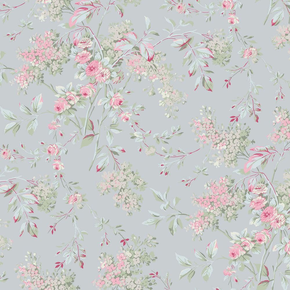 Shabby Chic Chelsea Blue Wallpaper Sample 12512394 - The Home Depot