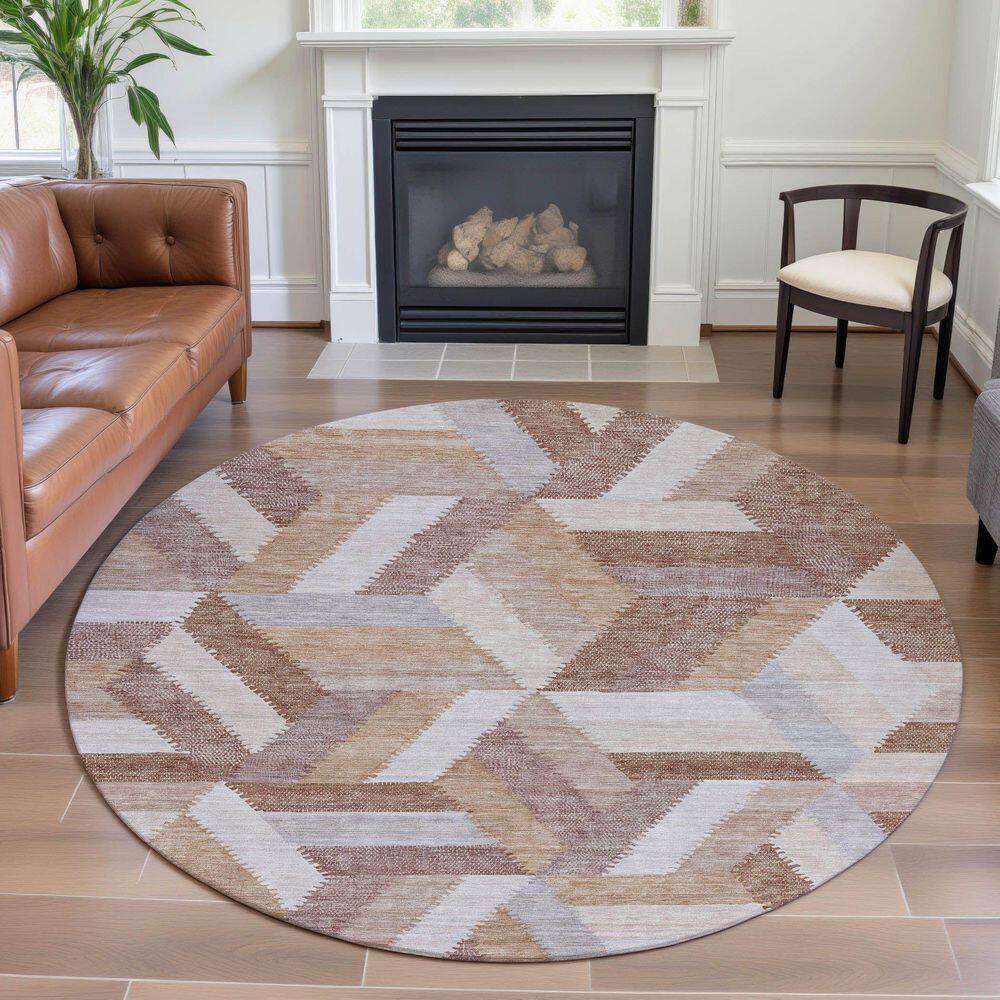 Addison Rugs Mayfield Premium Machine Washable Abstract AMF1241 Copper ...