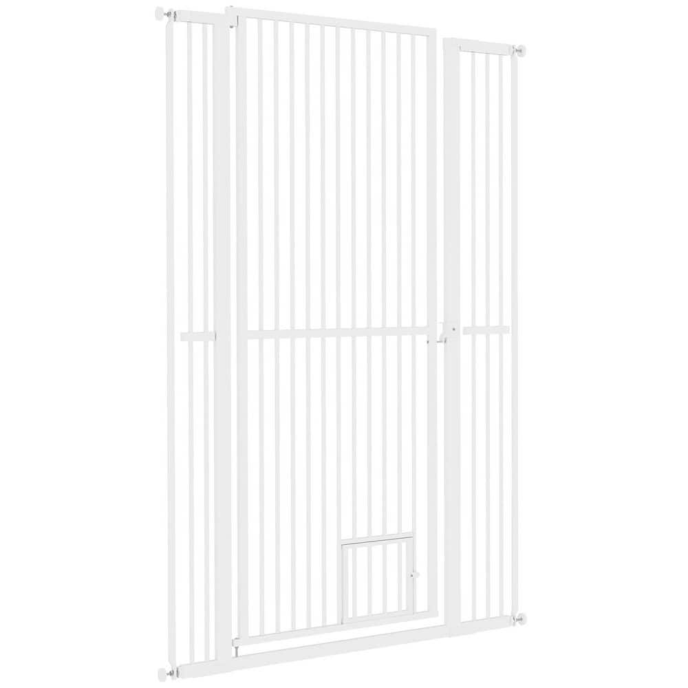 PawHut 59in. Extra Tall Pet Gate for Cats 30-41in. Dog Gate with Cat ...