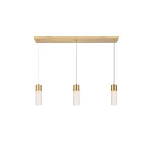 4.72 in. Simply Living 5-Light Gold Integrated LED Pendant Light ...