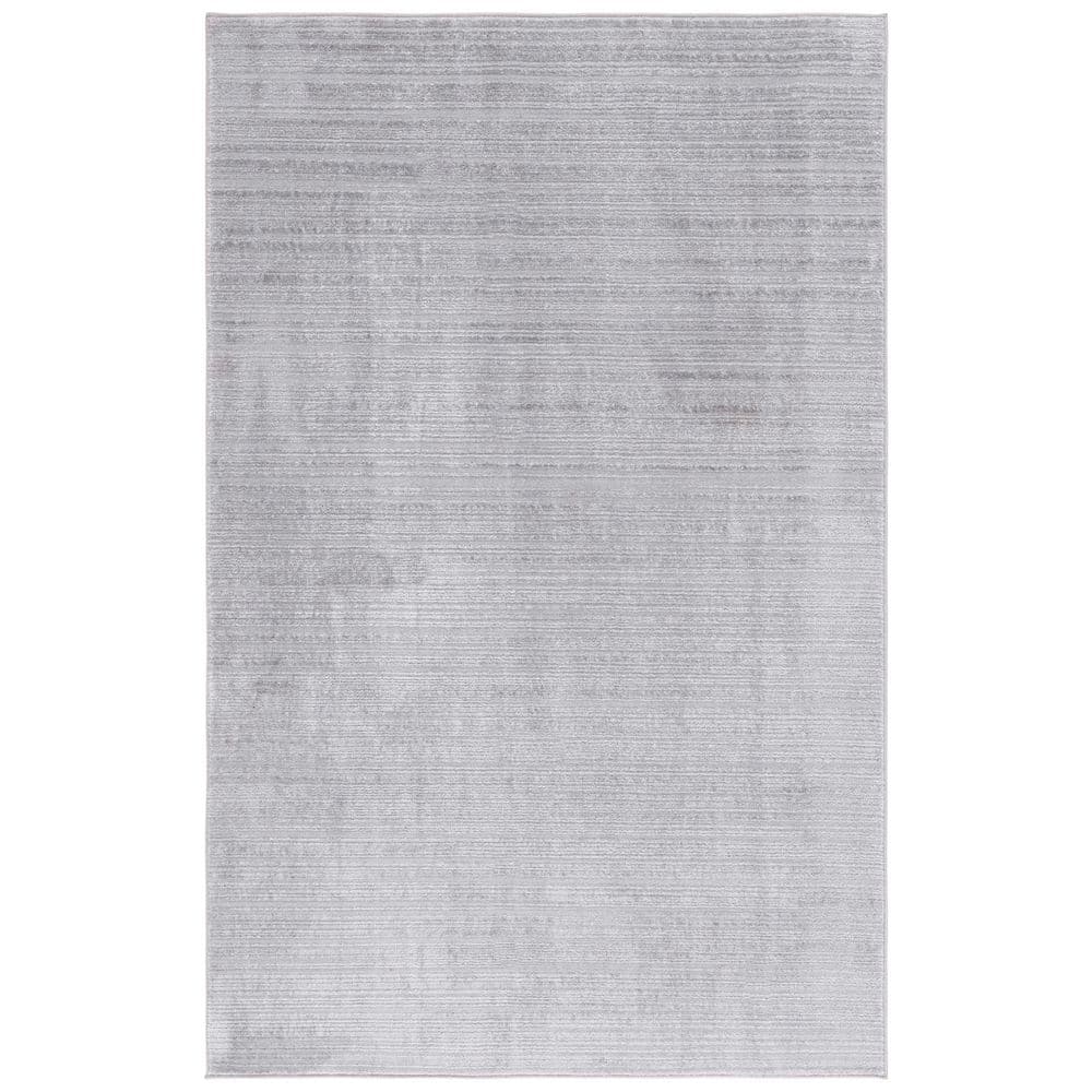 SAFAVIEH Harmony 9 ft. x 11 ft. Light Gray Solid Striped Area Rug ...