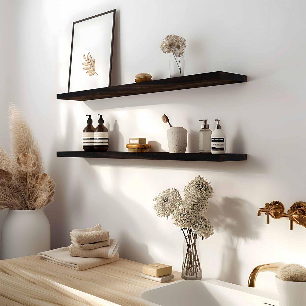 48 in. W x 6 in. D Wood Floating Shelves for Wall Rustic Wall Shelf for ...