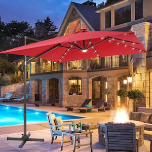 JOYESERY 9 ft. x 9 ft. Outdoor Square Cantilever Patio Umbrella, 240 g ...