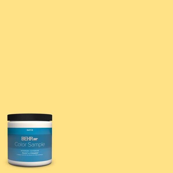 BEHR PREMIUM PLUS 8 oz. #360B-4 Sweet Chamomile Satin Enamel Interior ...