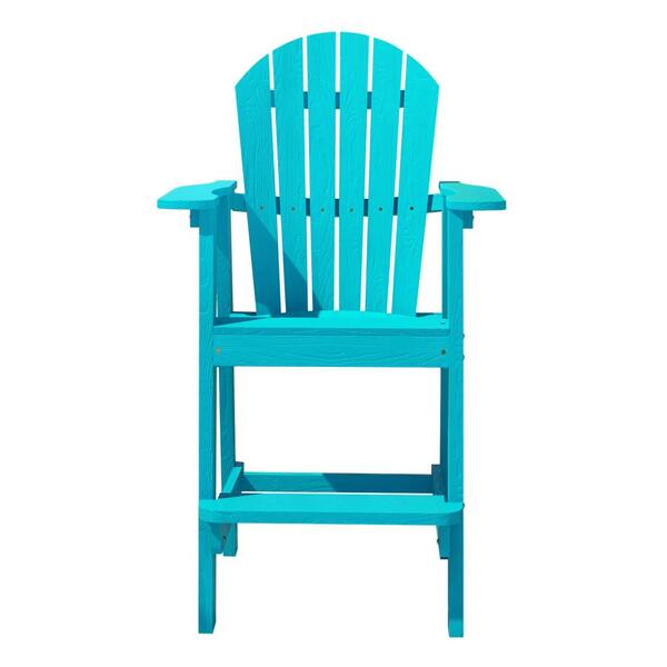 AUTMOON Classic Cyan Tall Balcony Adirondack Chair (1-Pack) WSYZ01-CYAN ...