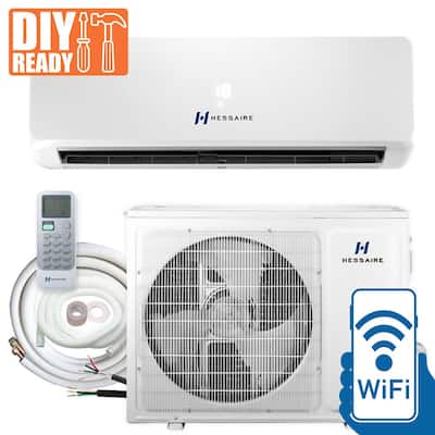 Hessaire DIY 22.5 SEER 12,000 BTU Wi-Fi 1 Ton Ductless Mini Split Air ...