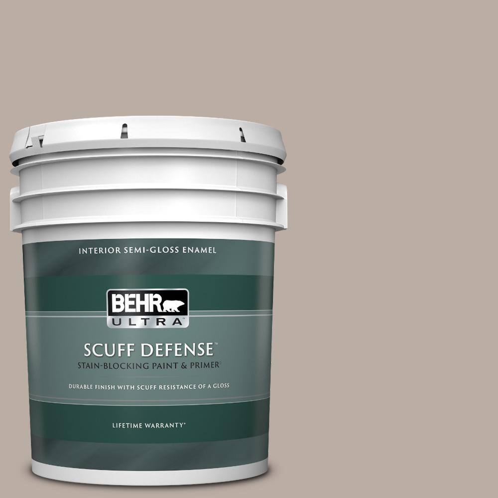 BEHR ULTRA 5 gal. #N200-3 Nightingale Gray Extra Durable Semi-Gloss ...