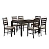 Lazzara Sharon 7-Piece Brown Finish Wood Top Dining Room Set Seats 6 ...