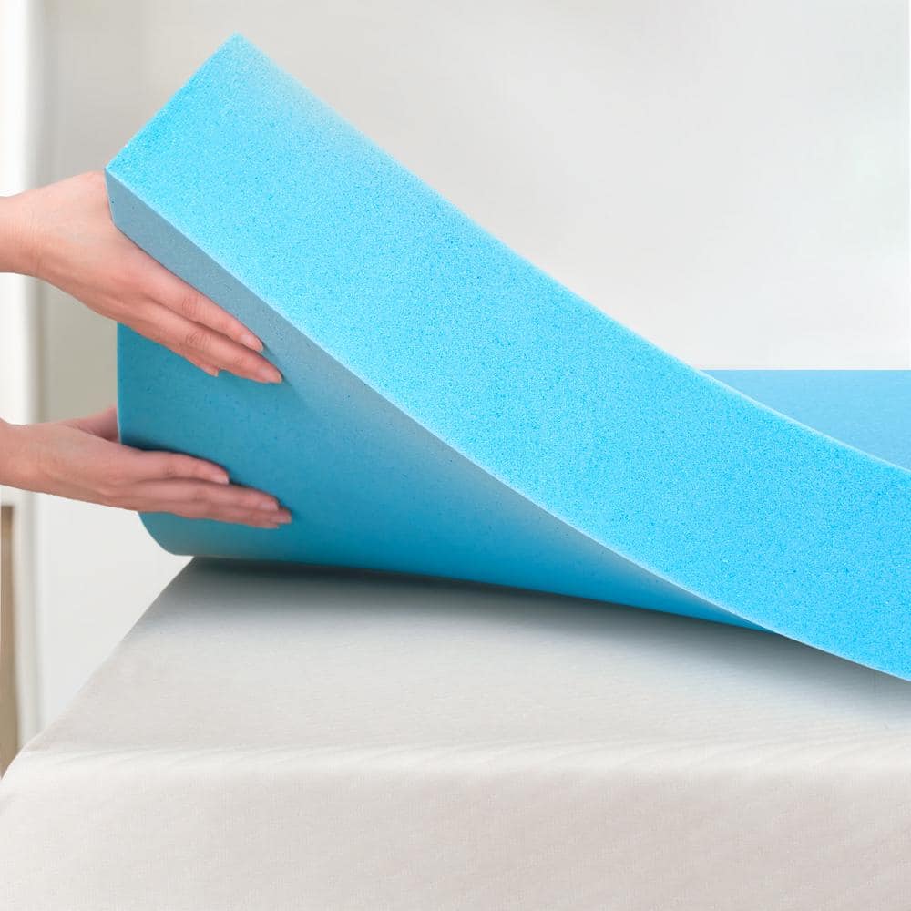 SUBRTEX Medium 4 in Twin Gel Memory Foam Mattress Topper, High-Density ...