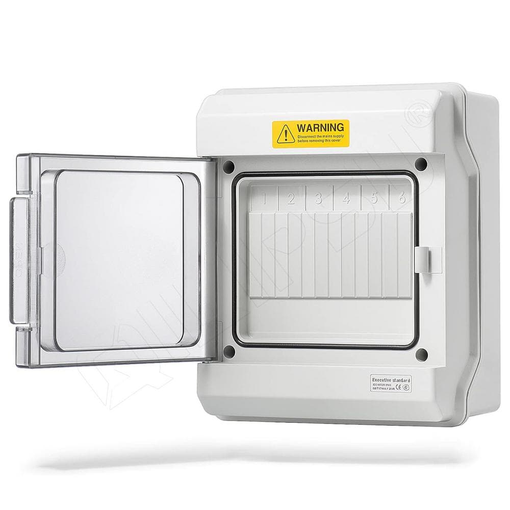 Lukyamzn 6 Way Outdoor Breaker Box IP65 ABS Plastic Din Rail Power ...