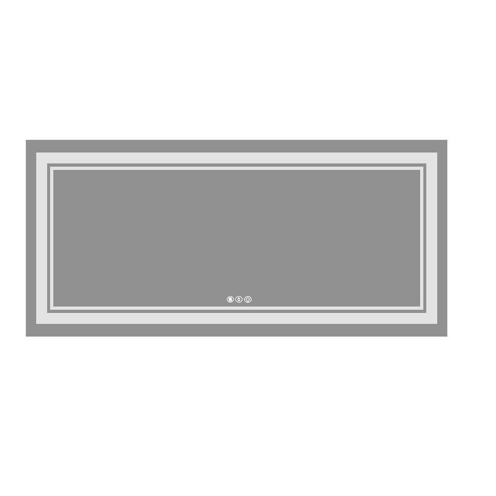 Vanity Trident 60 in. W x 28 in. H Rectangular RBG Frameless LED Wall ...