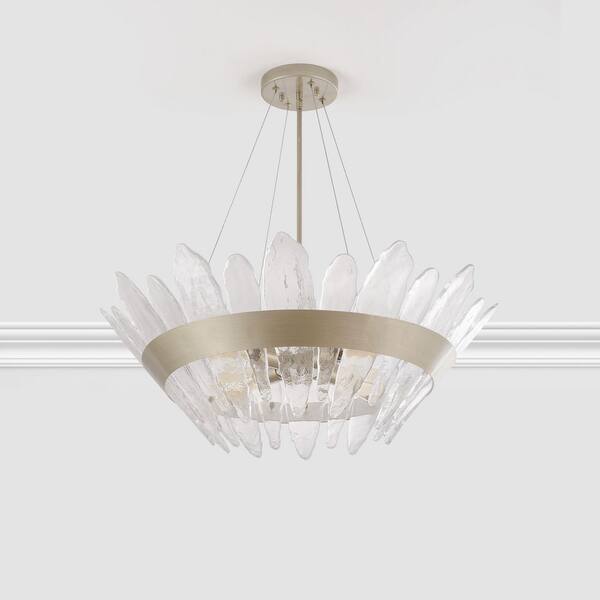 Jojospring Ellen 4 Light 29 in. Brushed Champagne Silver Handcrafted ...