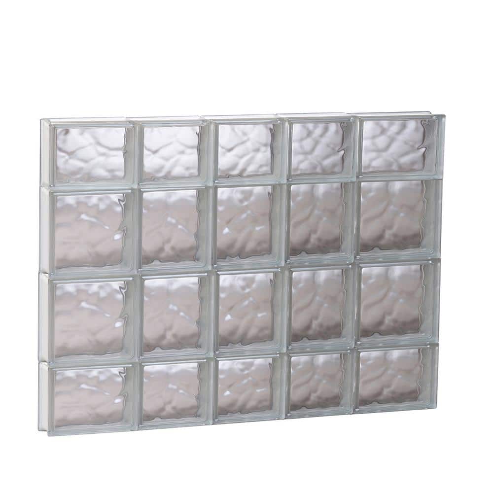 Clearly Secure 32.75 in. x 27 in. x 3.125 in. Frameless Wave Pattern ...