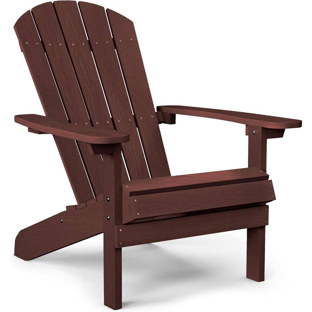 Mximu Classic Brown Plastic Outdoor Patio Adirondack Chair BS014TD - The Home Depot