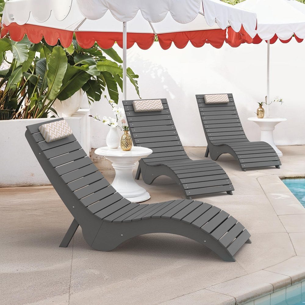 Hotormer Salina Premium Recycled Plastic Neutral Outdoor Chaise Lounge ...