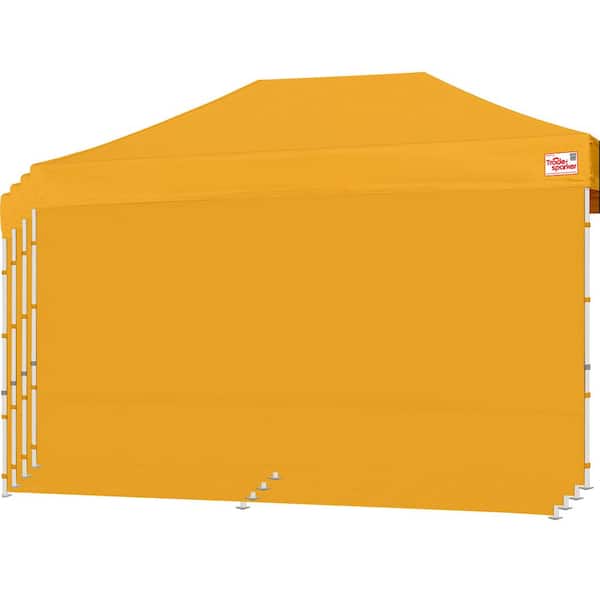 Tradesparker Series 10 ft. x 20 ft. Gold Pop-Up Canopy Tent with 4 ...