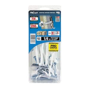 Hilti 1/4 in. x 2-1/2 in. HTB Toggle Bolt Drywall Anchor with Zinc ...