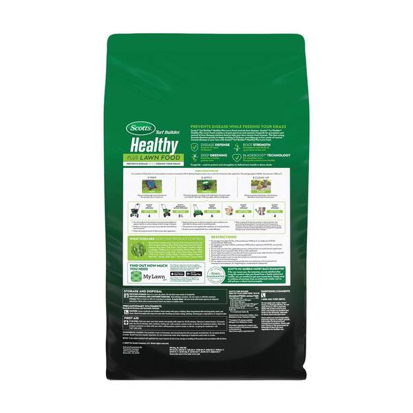 Scotts Turf Builder Healthy Plus Lawn Food 13.70 lbs. 4 000 sq. ft 2 in 1 Fungicide and Fertilizer Withstands Summer Stress 26031 The Home Depot