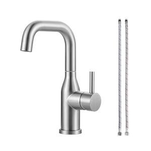 1-Hole Single Handle Bar Faucet Stainless Steel with Deckplate for ...