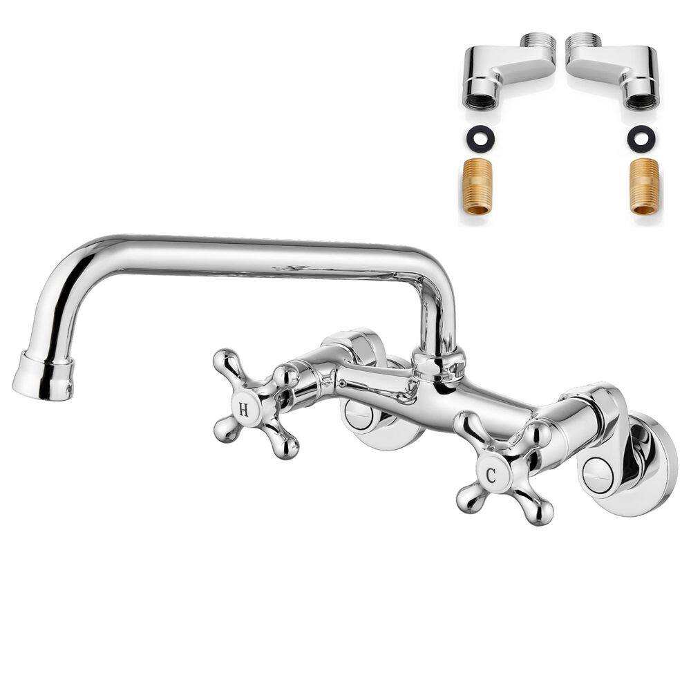 PICTURESQUE CENDU LLC Double Handle Wall Mount Standard Kitchen Faucet ...
