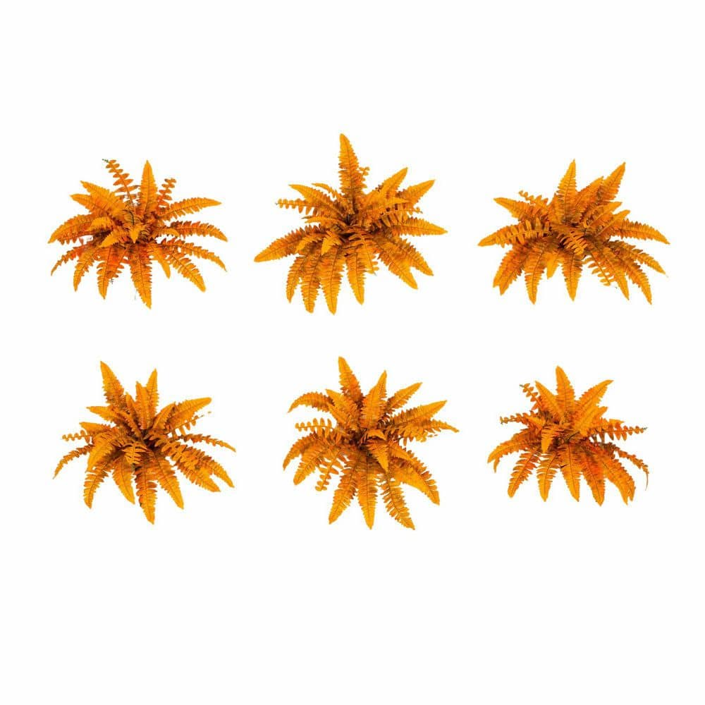 Nearly Natural 19 in. Autumn Artificial Fall Boston Fern - Set of 6 ...