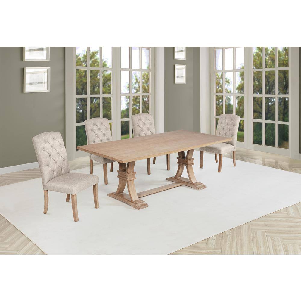 Best Quality Furniture Katt 5-Piece Rectangle Rustic Light Oak Finish ...