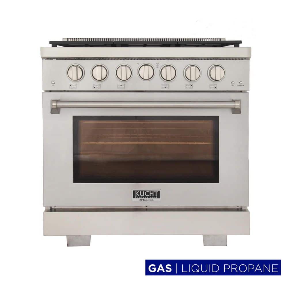 Kucht 36 in. 5.2 cu. ft. 6-Burners Freestanding Propane Gas Range ...