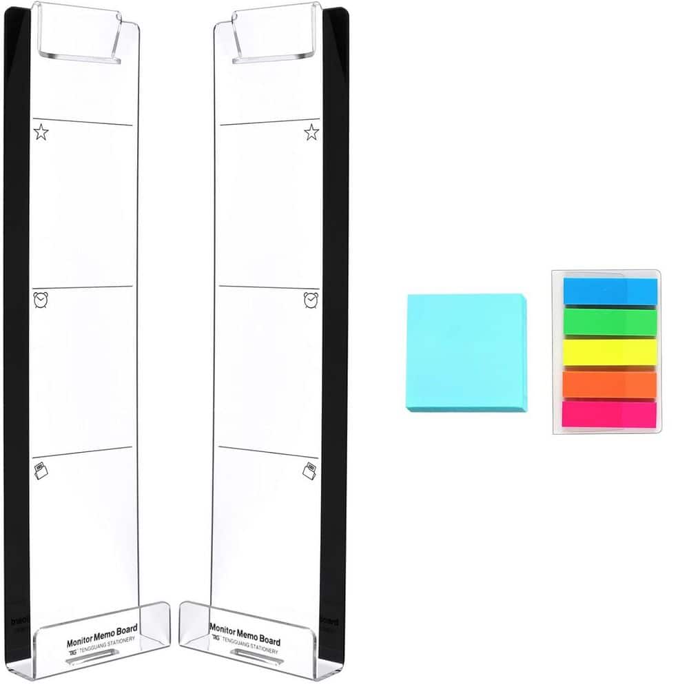 OBJLGEV Monitor Memo Board Acrylic Sticky Note Holder Office Desk ...