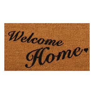 Rubber-Cal Modern Ribbon Script 18 in. X 30 in. Coir Welcome Mat 10-111 ...