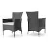 Zeus & Ruta Grey Wicker Outdoor Dining Chair, Set of 2, Chairs for ...