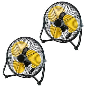 PROAIRA 12 in. High Velocity Cradle Floor Fan in Black with 3 Speed ...