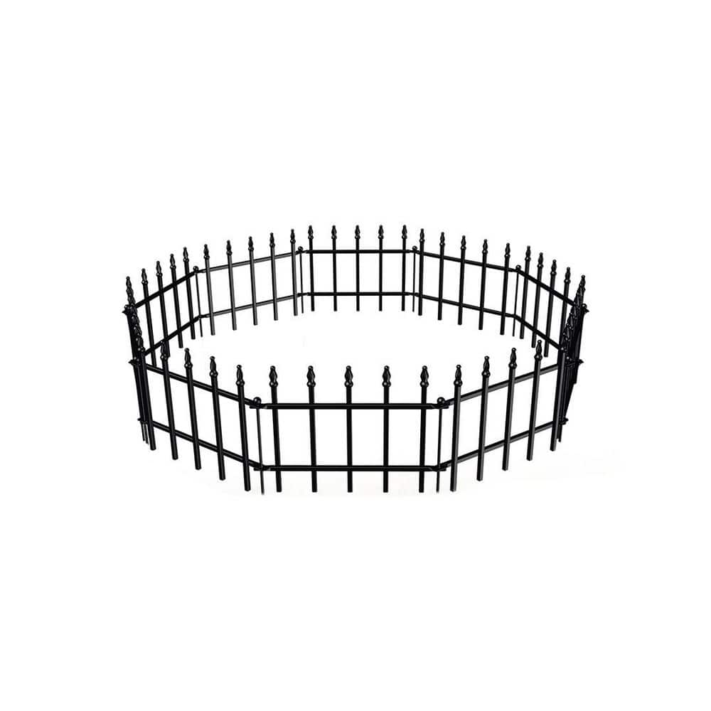 Justincity 12 ft. L x 11 in. H Black Metal No Dig Decorative Garden ...