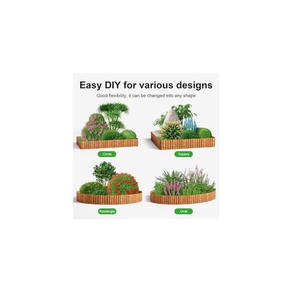 Justincity Corrugated Garden Edging Border 12 x 40 ft. Metal Rusty ...