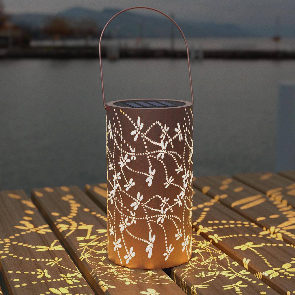 DurX-litecrete Solar Table Lantern Light 7.5" Outdoor Lanterns for ...