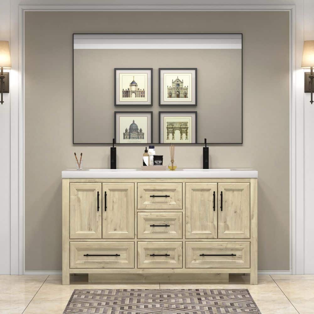 BV Better Vanity VIV 59 in. W x 20 in. D x 35 in. H Double Sink ...