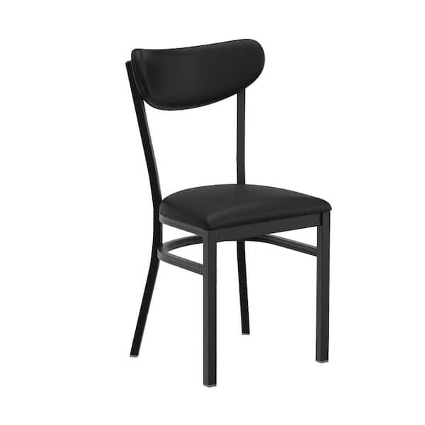 Carnegy Avenue Wright Black Back Vinyl Seat Dining Chair with 500 lb ...
