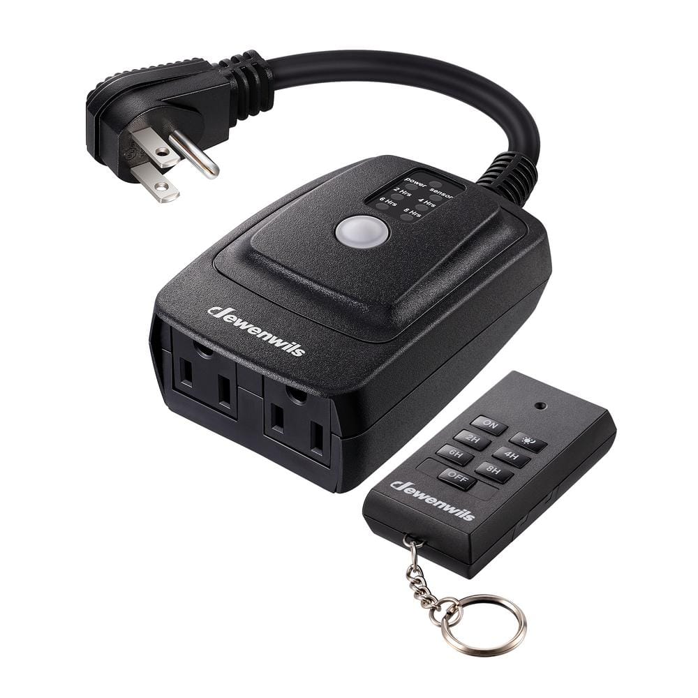 DEWENWILS Outdoor Remote Control Light Sensor Countdown Timer ...