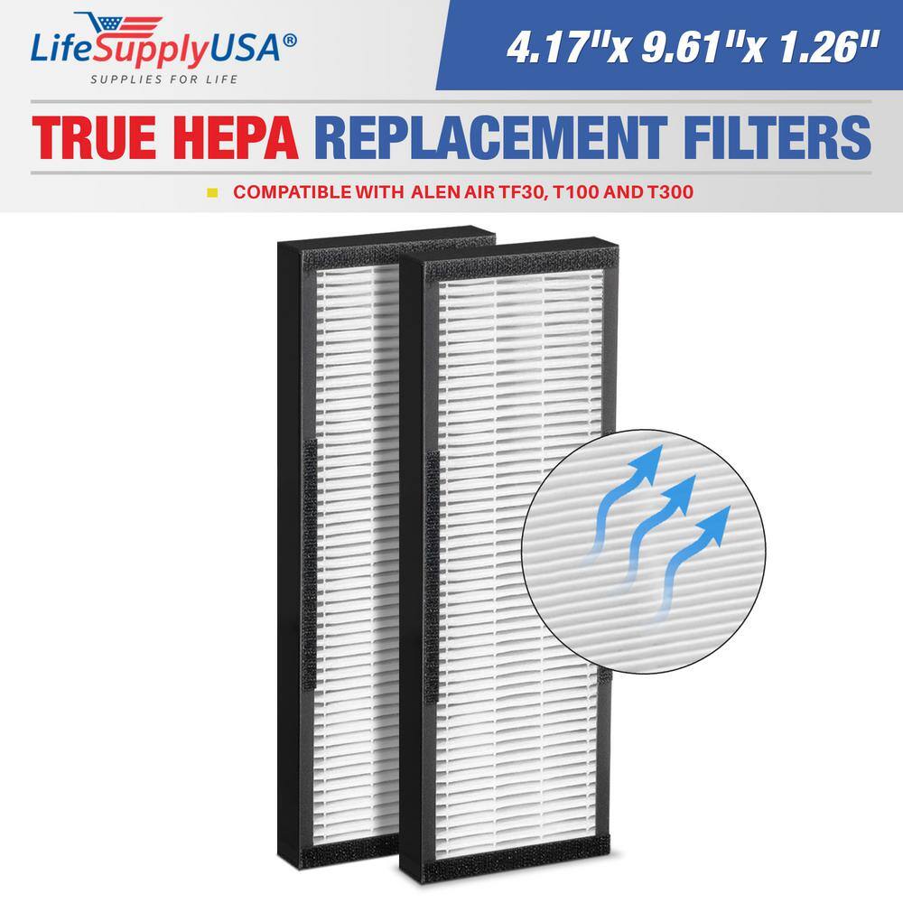 LifeSupplyUSA True HEPA Filter Replacement Compatible with Alen TF30 for T100 and T300 Air Purifier ER182 HD The Home Depot