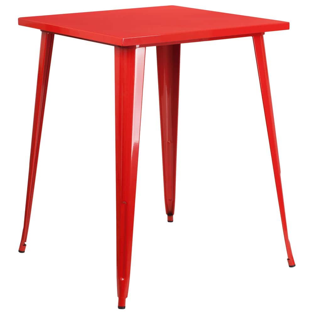 Carnegy Avenue Red Square Metal Outdoor Bistro Table CGA-CH-176599-RE ...
