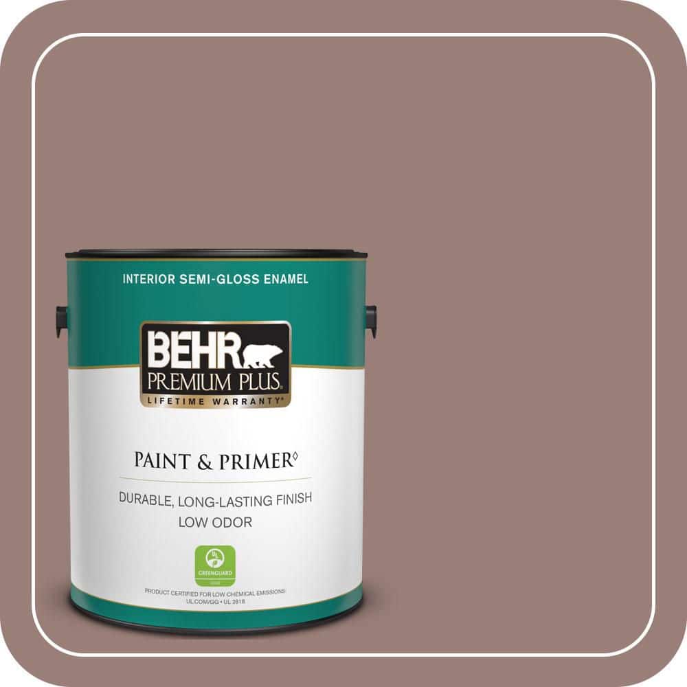 BEHR PREMIUM PLUS 1 gal. #180F-5 Cougar Semi-Gloss Enamel Low Odor ...