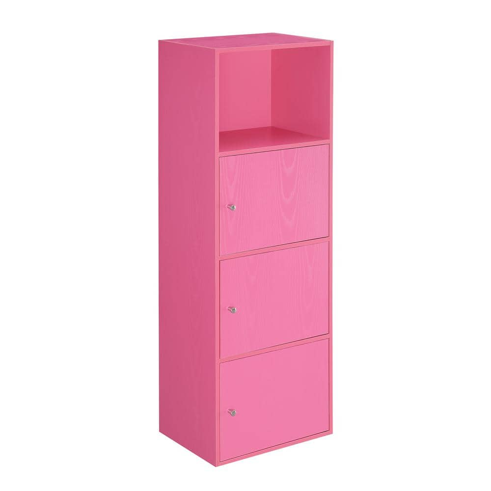 Convenience Concepts Xtra Storage Pink 3-Door Cabinet with Shelf R5-288 ...