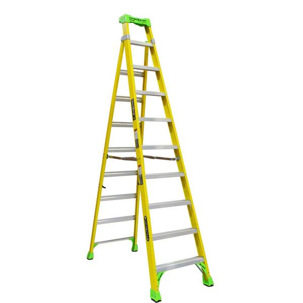 LOUISVILLE LADDER 12 ft. Fiberglass Cross Step Ladder with 375 lbs ...