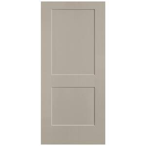 Masonite 36 in. x 80 in. 2-Panel Logan Single Bore Solid Core Smoked ...