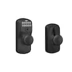 Schlage Plymouth Matte Black Electronic Keypad Door Lock with Plymouth ...